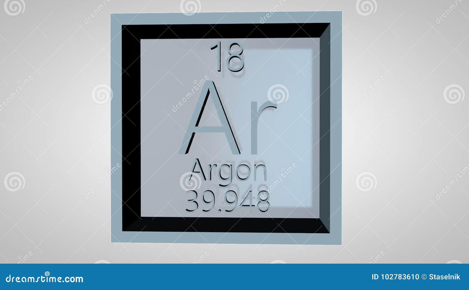 Argon. Element of the Periodic Table of the Mendeleev System Stock ...