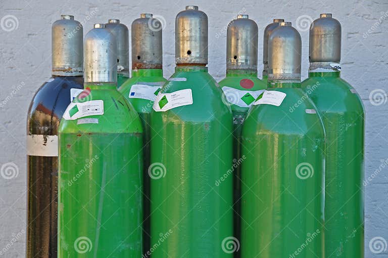 Argon gas bottles stock image. Image of sign, carogen - 16904481