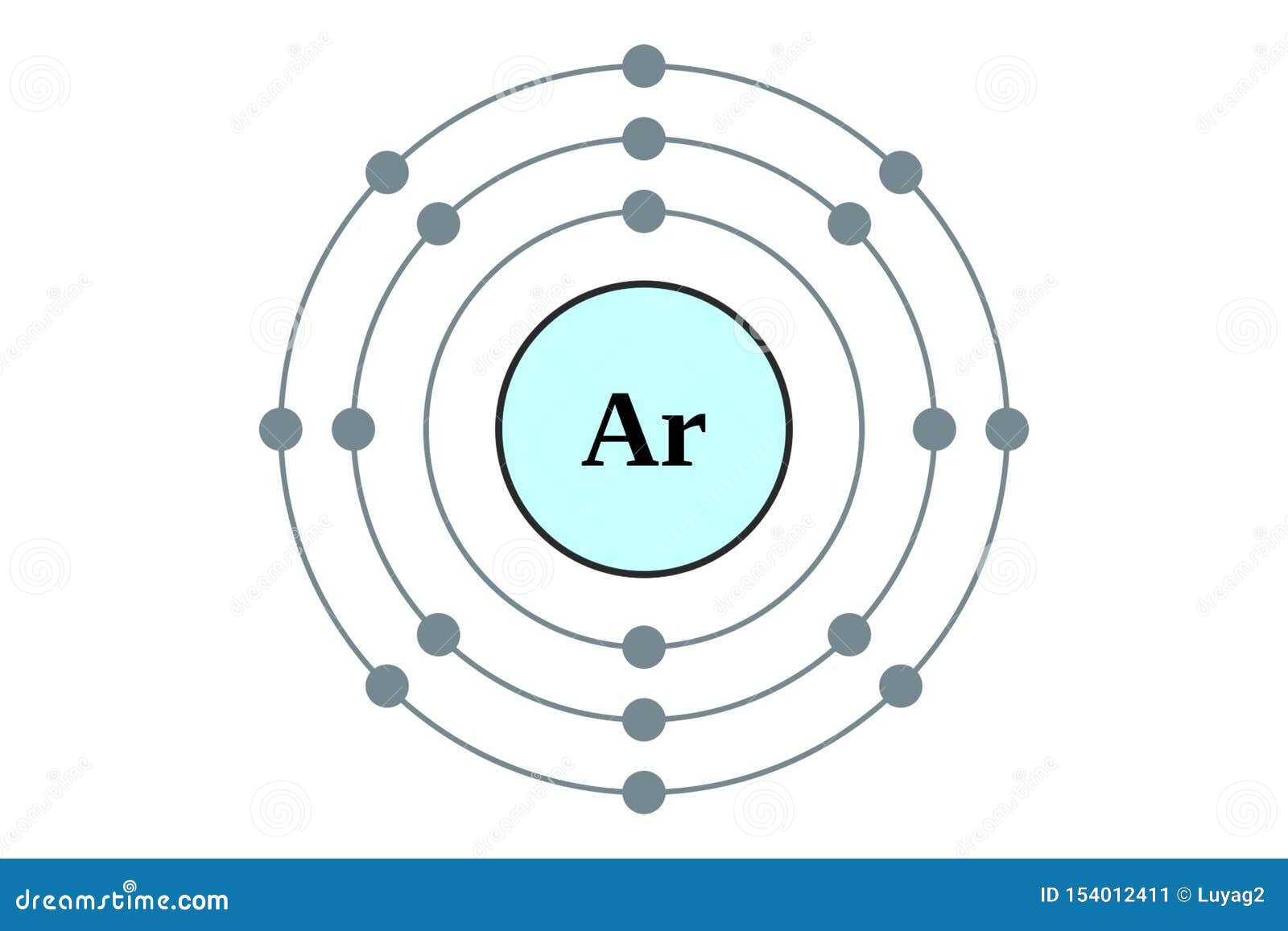 Argon Molecule. Scheme of Noble Gas Molecule Stock Illustration ...