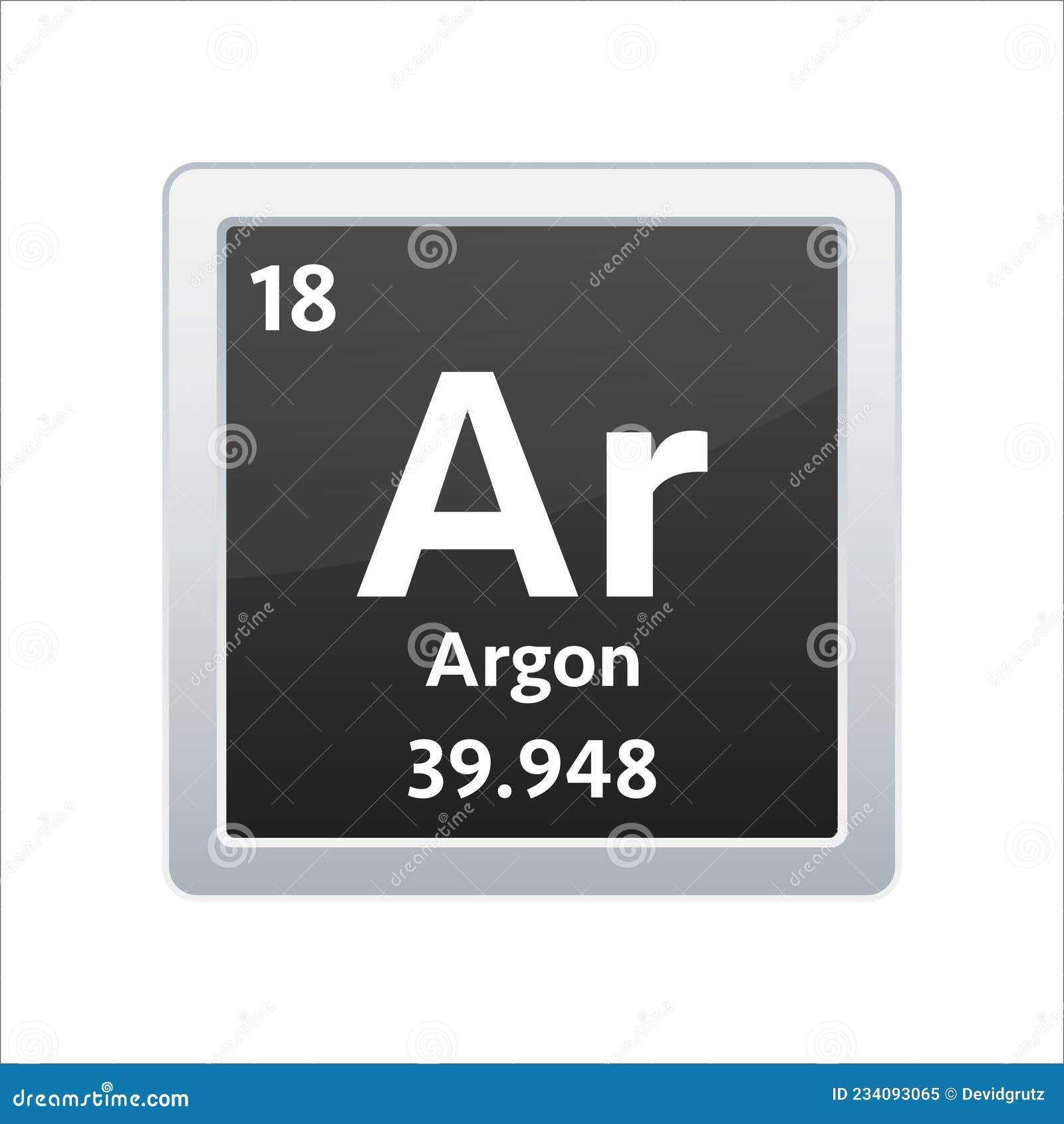 Argon Symbol On Modern Glass And Metal Icon Royalty-Free Stock ...