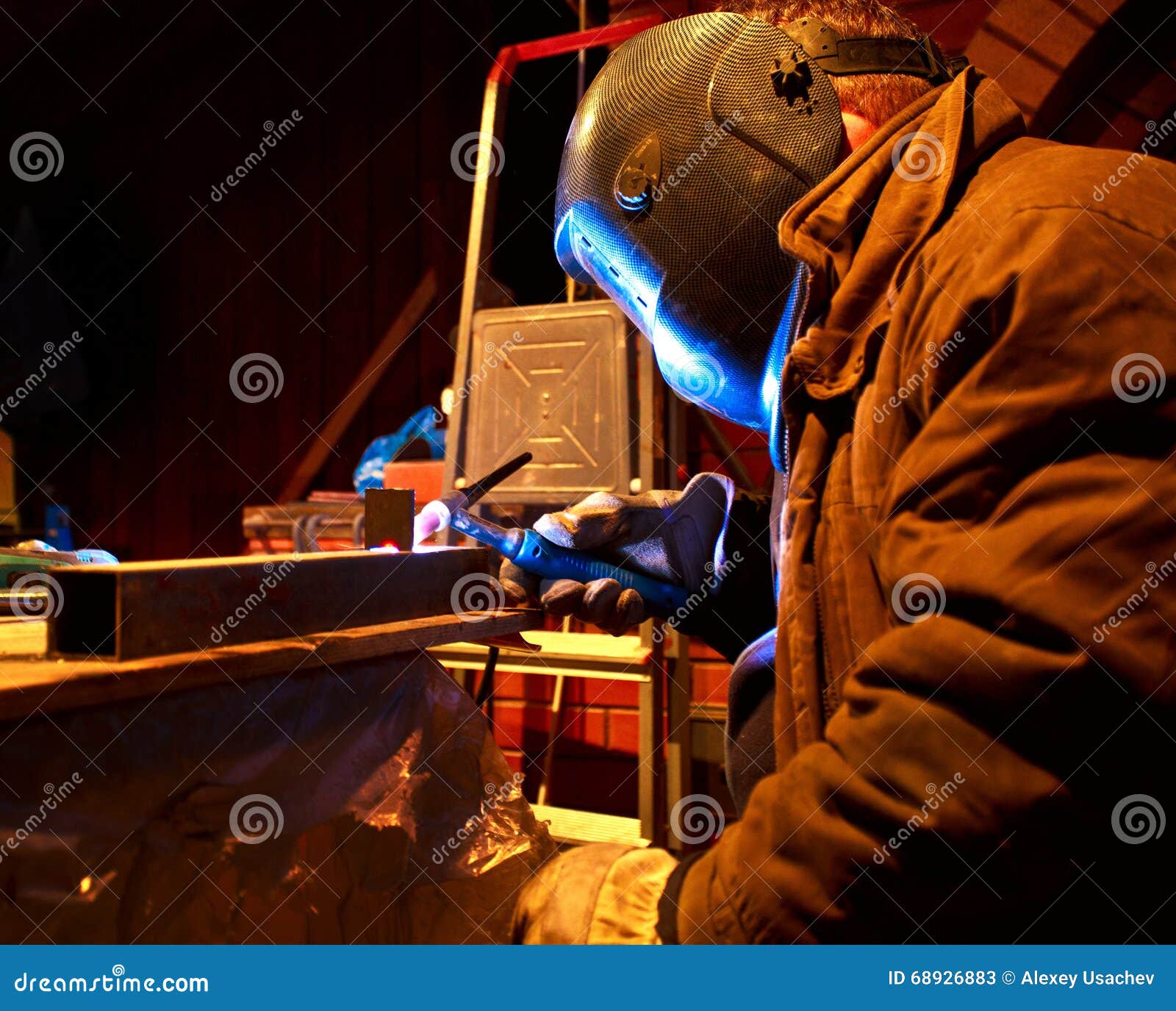 Argon welding smoke fire stock image. Image of light - 68926883