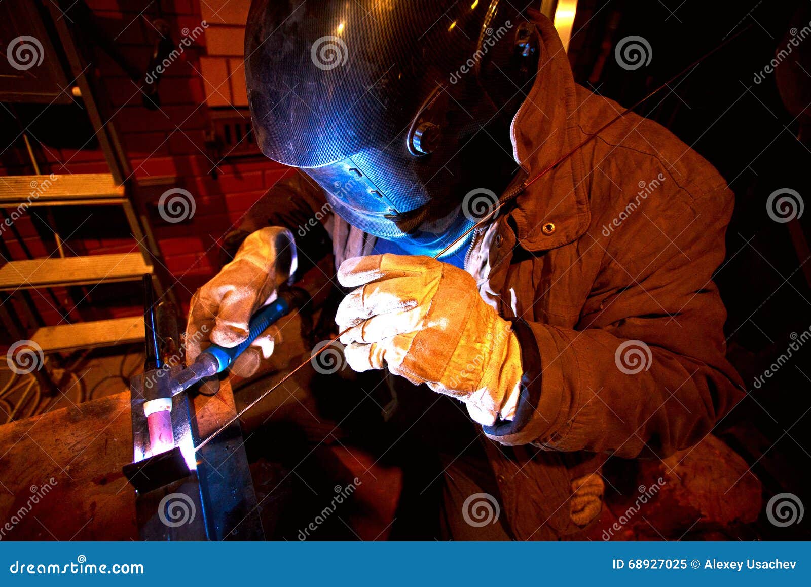 Argon welding smoke fire stock image. Image of electric - 68927025