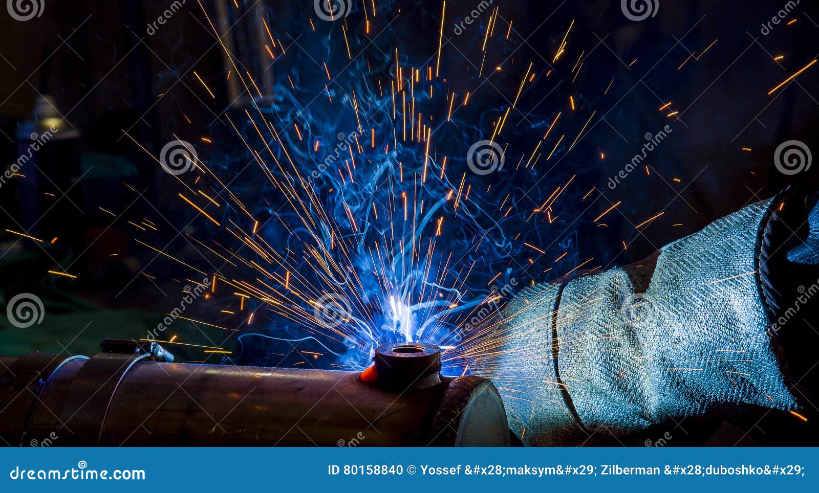 Argon welding splatter stock photo. Image of heat, production - 80158840