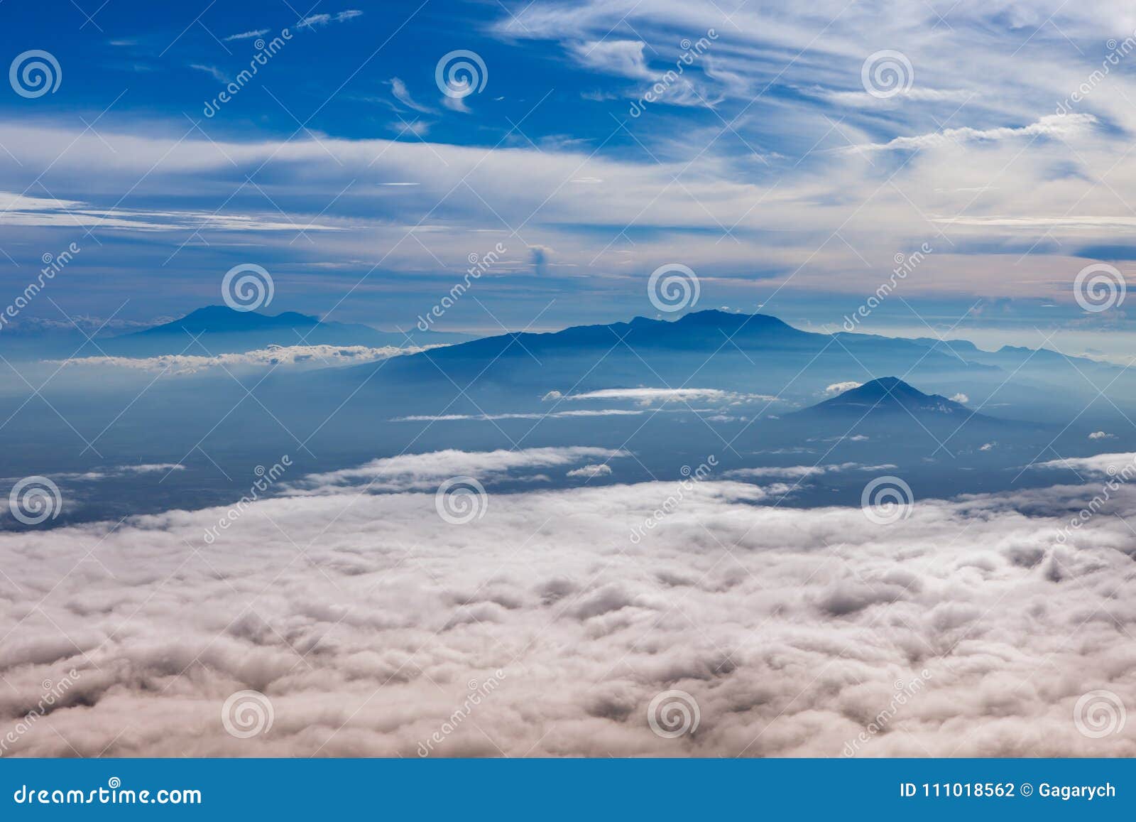 Argopuro and Raung Volcanoes in East Java from. Stock Photo - Image of ...