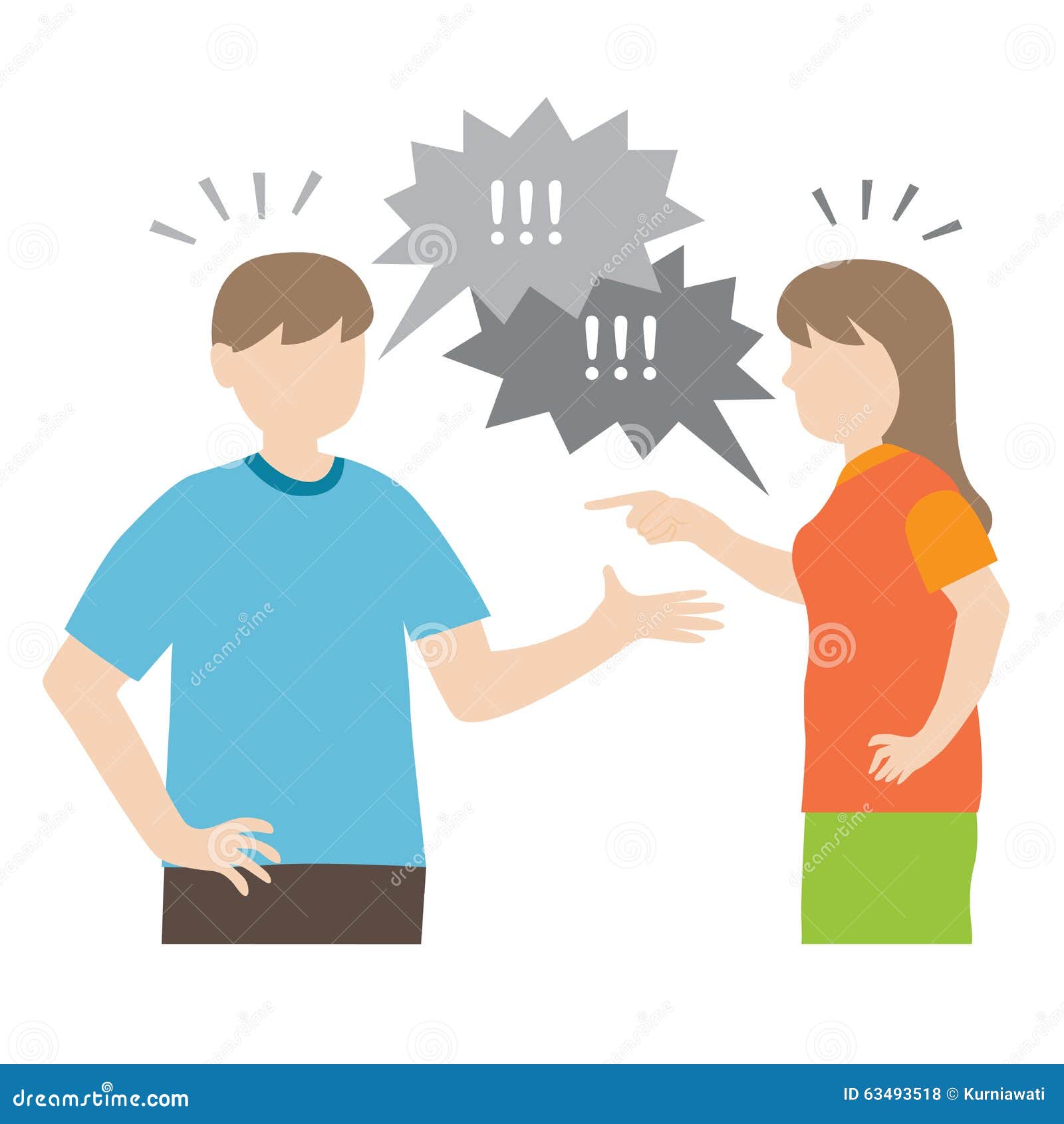 Arguing Couple Vector Character Illustration | CartoonDealer.com #54528756