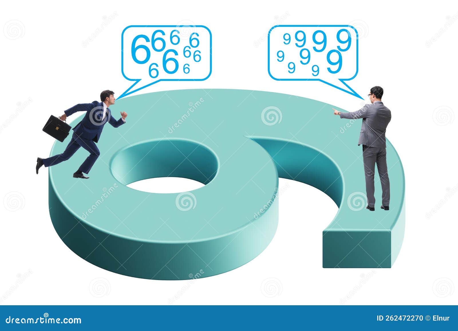 Argument Over the Numbers 9 and 6 Stock Photo - Image of confused ...