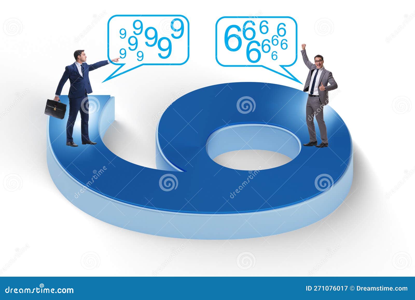 Argument Over the Numbers 9 and 6 Stock Image - Image of bubble, work ...