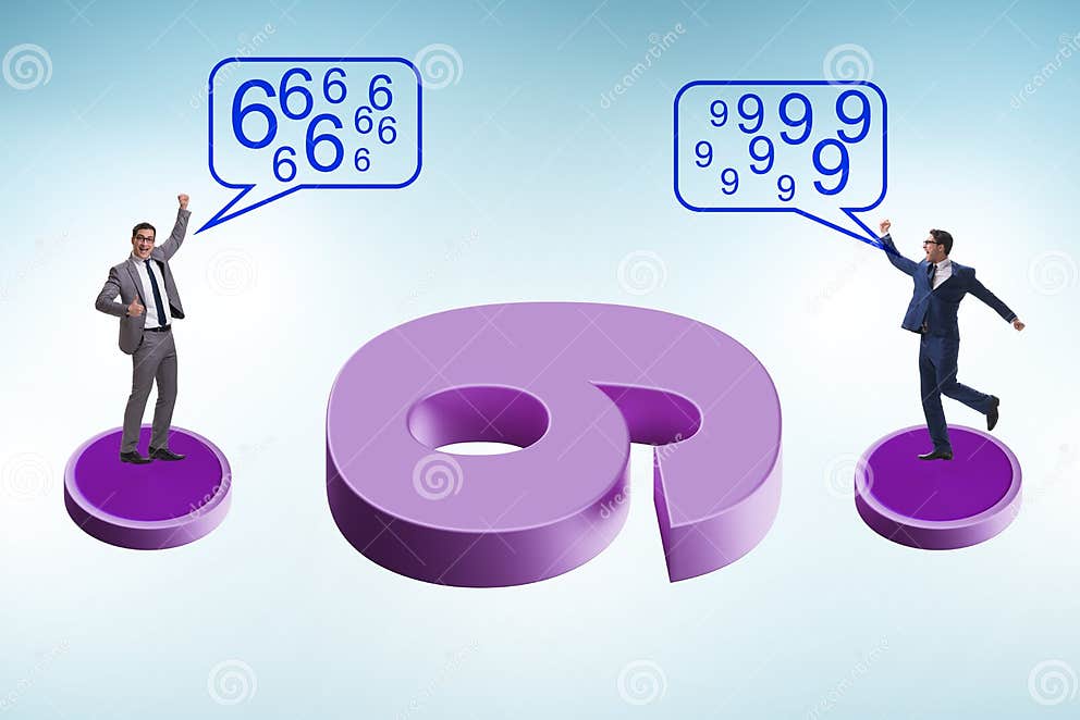 Argument Over the Numbers 9 and 6 Stock Photo - Image of work, argue ...