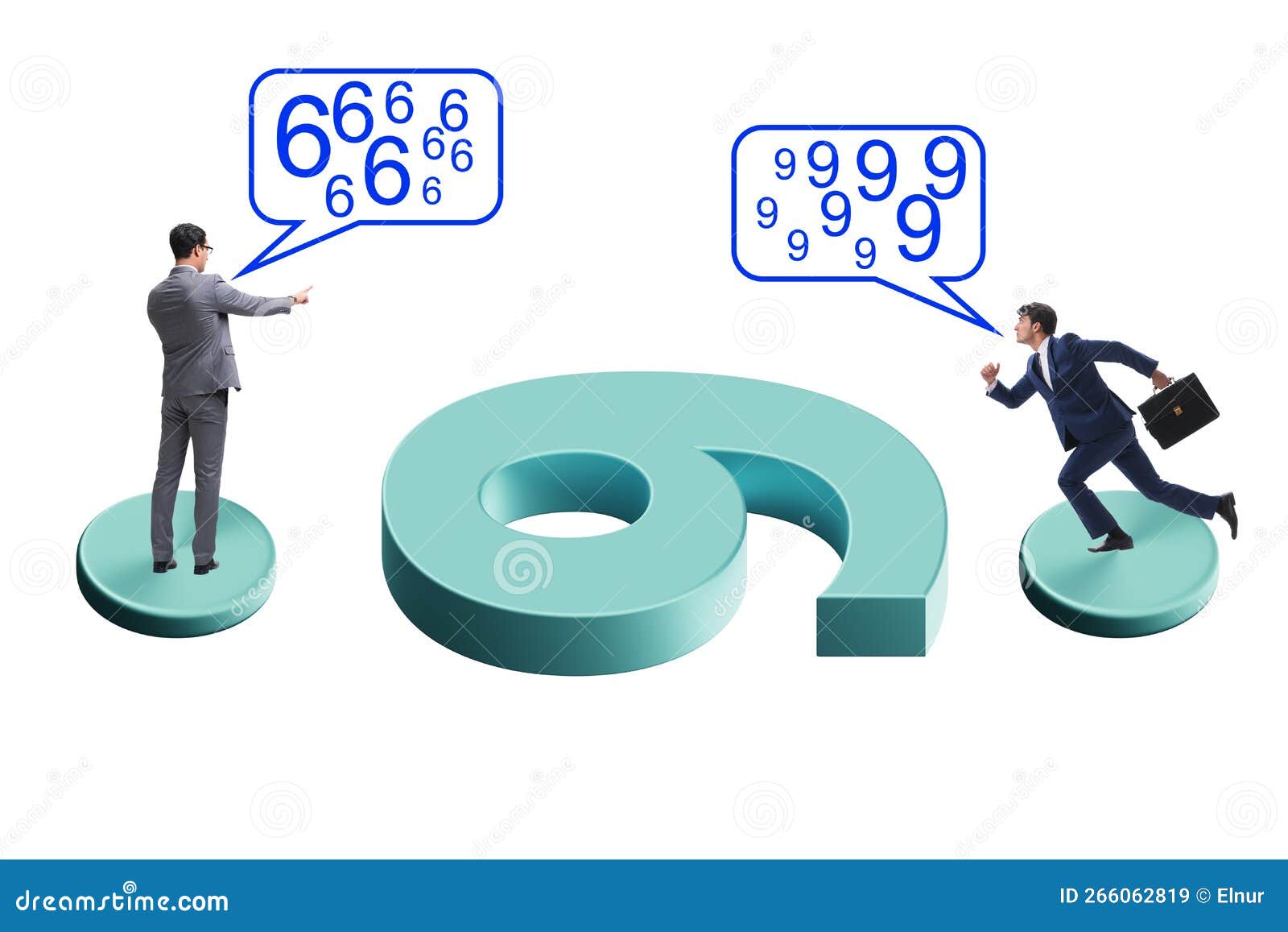 Argument Over the Numbers 9 and 6 Stock Image - Image of confused ...