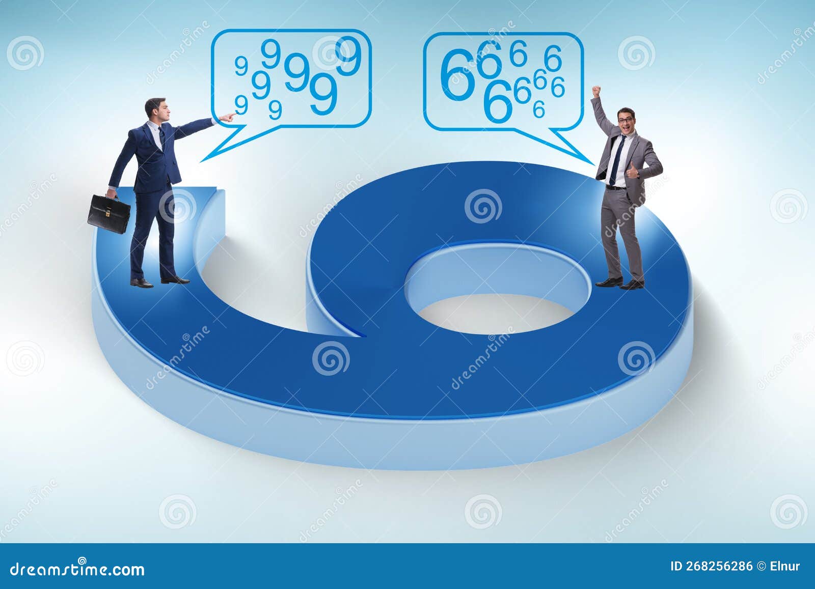 Argument Over the Numbers 9 and 6 Stock Photo - Image of opinion, point ...