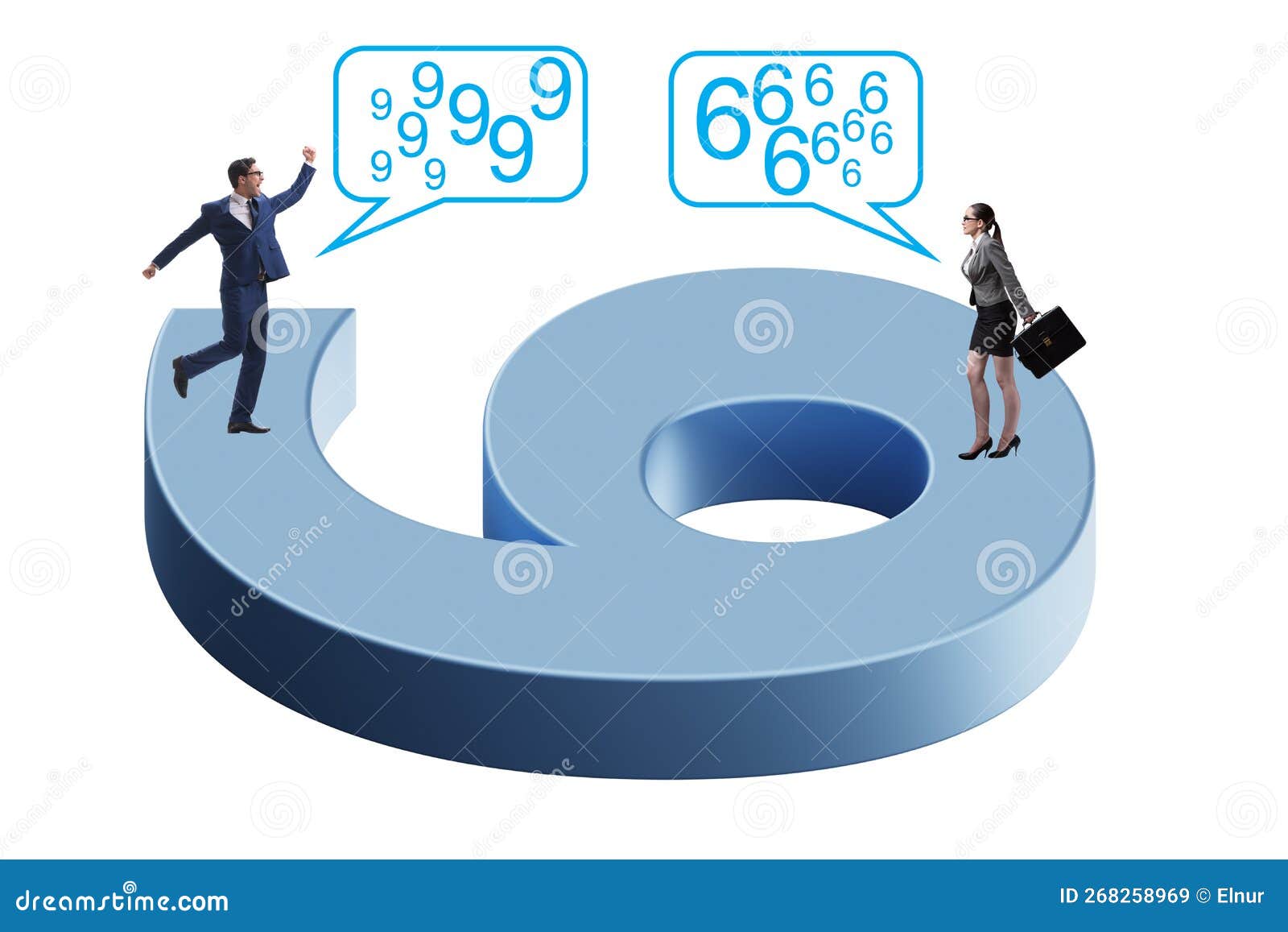 Argument Over the Numbers 9 and 6 Stock Image - Image of point ...
