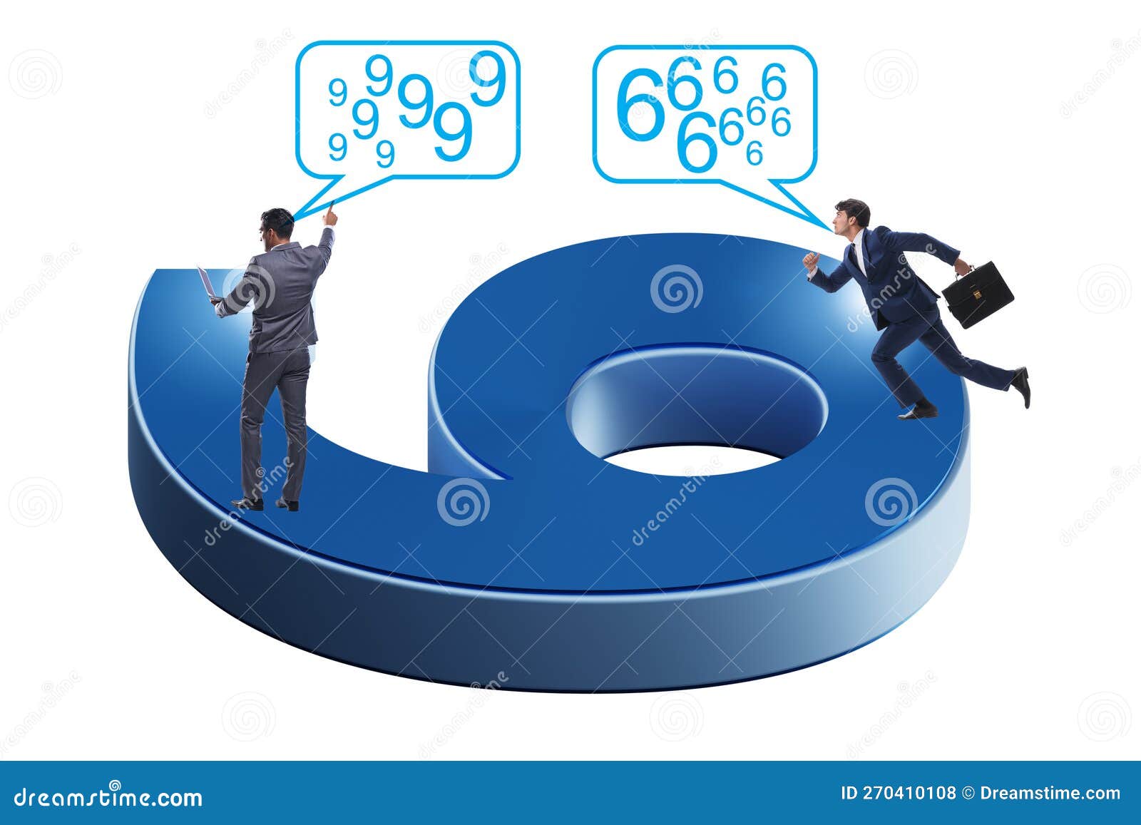 Argument Over the Numbers 9 and 6 Stock Photo - Image of argue, concept ...