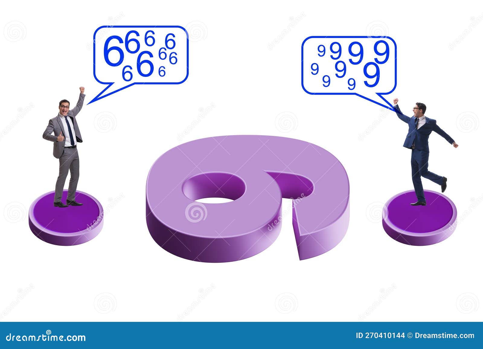 Argument Over the Numbers 9 and 6 Stock Photo - Image of argue, symbol ...