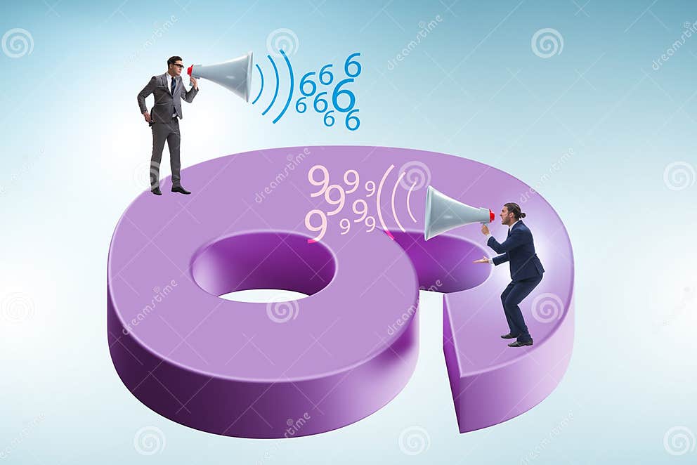 Argument Over the Numbers 9 and 6 Stock Image - Image of discuss ...