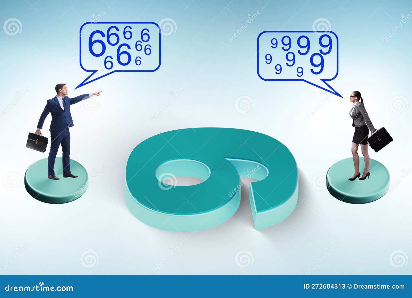 Argument Over the Numbers 9 and 6 Stock Image - Image of manager ...