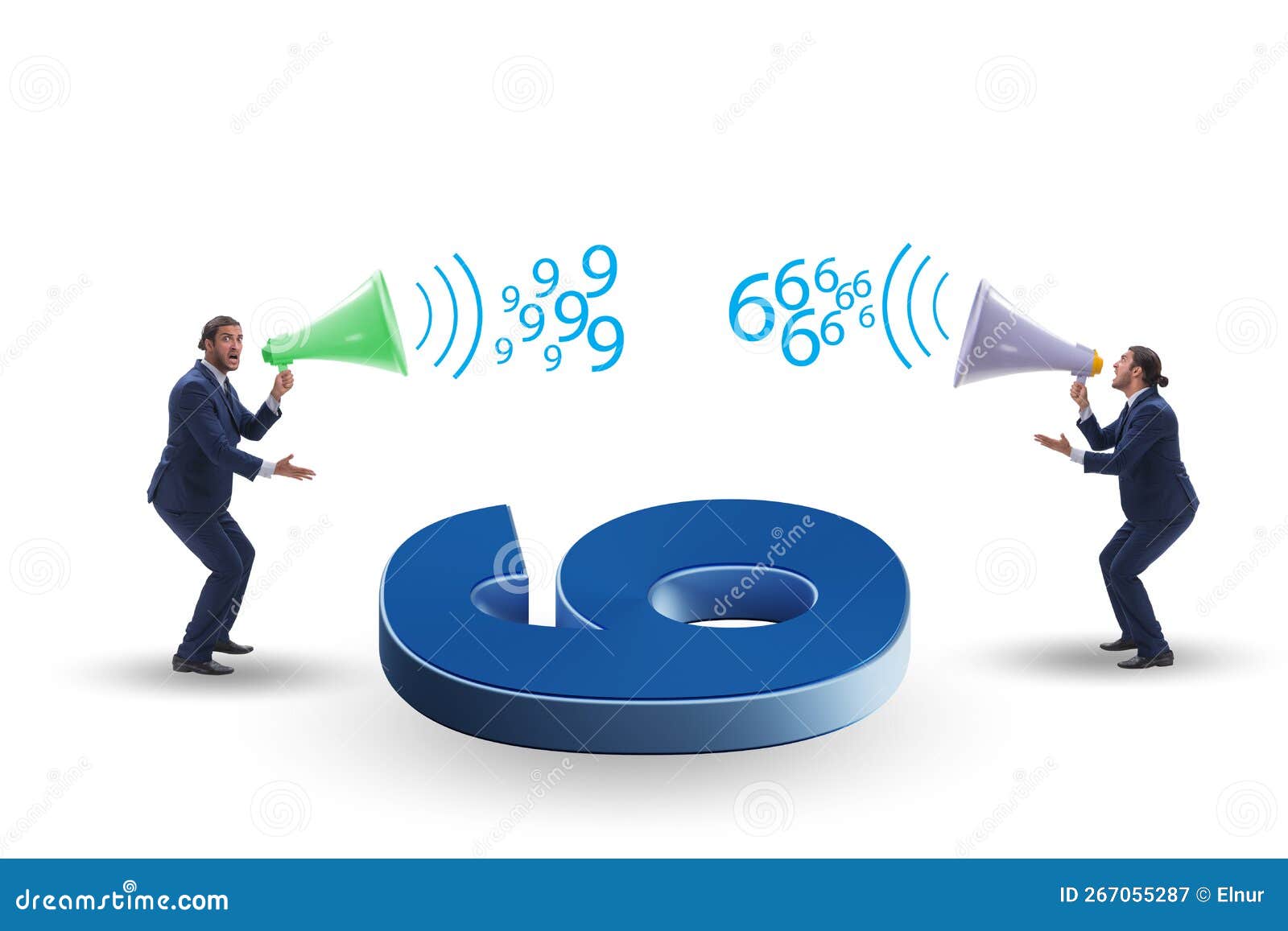 Argument Over the Numbers 9 and 6 Stock Image - Image of people ...