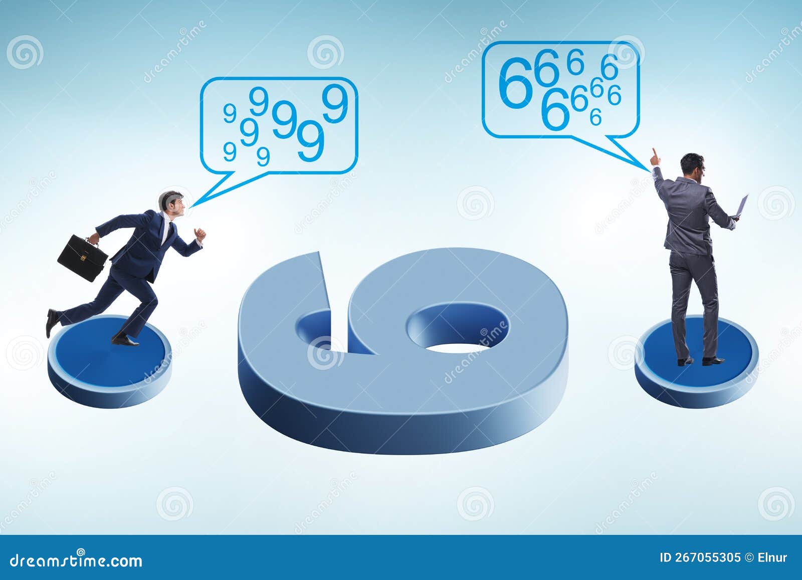 Argument Over the Numbers 9 and 6 Stock Image - Image of opinion ...