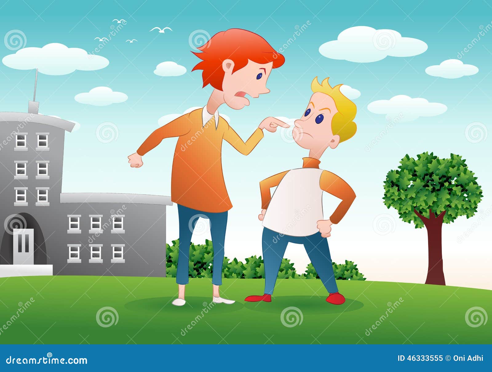 Argument at school stock illustration. Illustration of cartoon - 46333555
