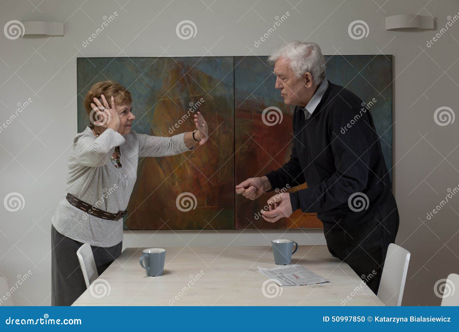 Argument at the table stock photo. Image of problem, husband - 50997850
