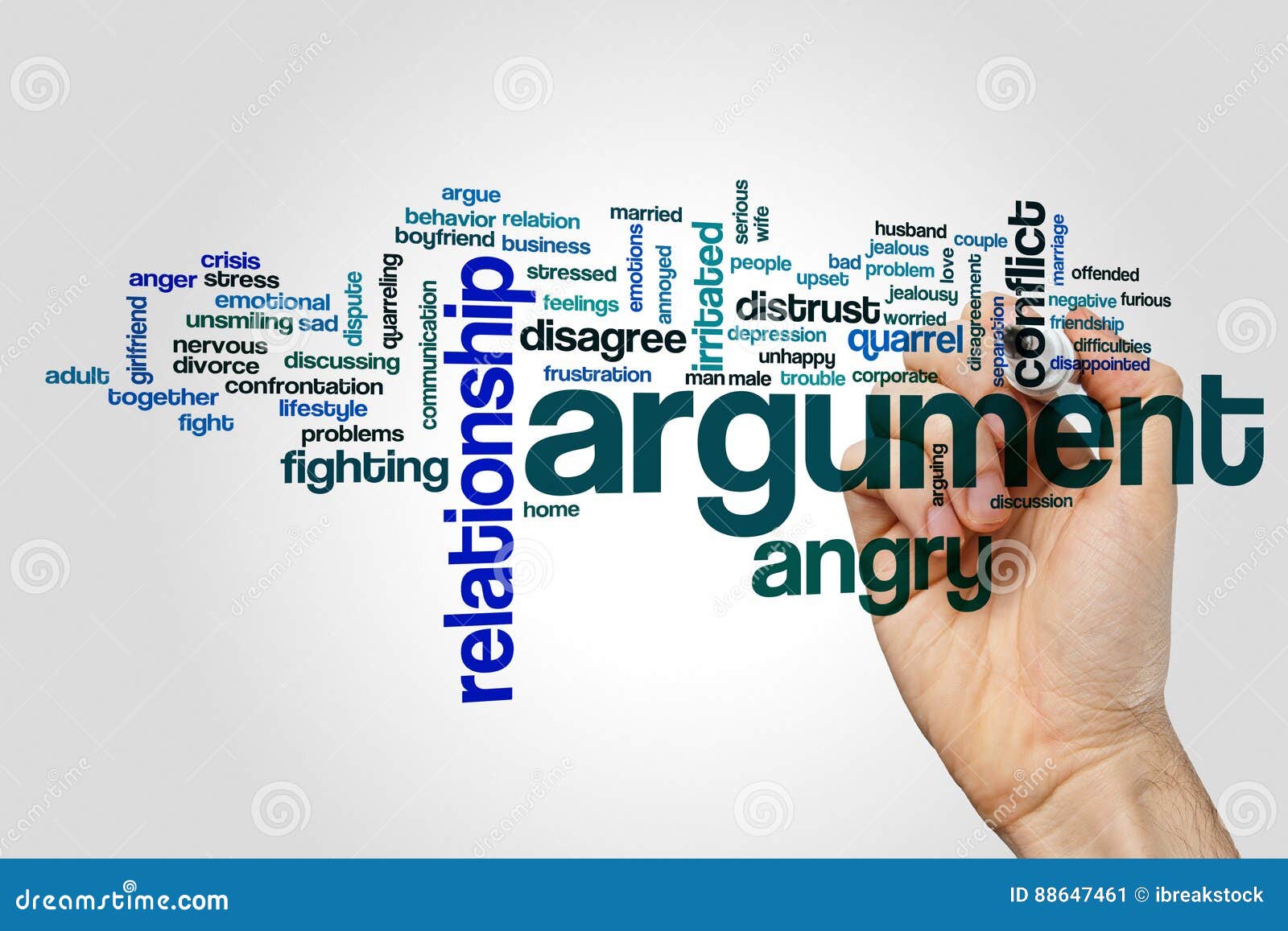 Argument Word Cloud Concept on Grey Background Stock Image - Image of ...