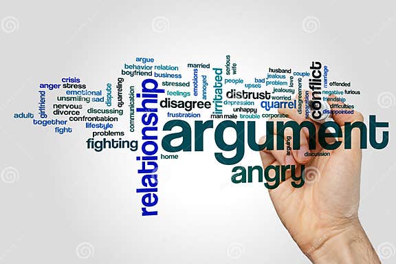 Argument Word Cloud Concept on Grey Background Stock Image - Image of ...