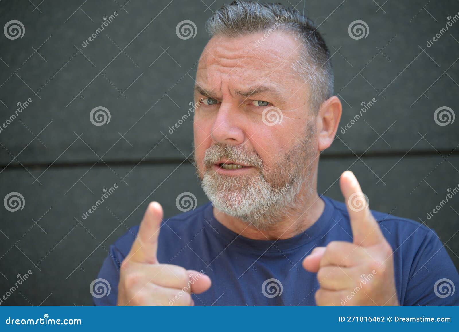 Argumentative Man Making a Point Wagging His Fingers Stock Photo ...