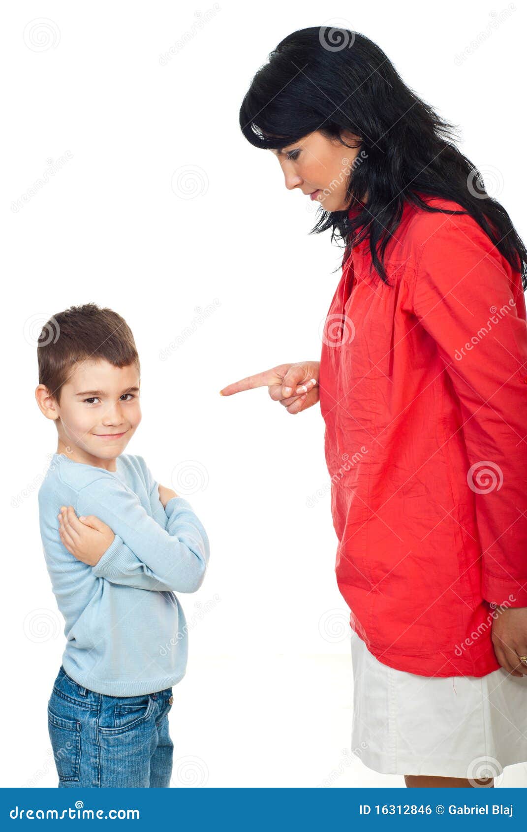 Argumentera Barnet Henne Stygg Moder Arkivfoto - Bild av disciplin ...