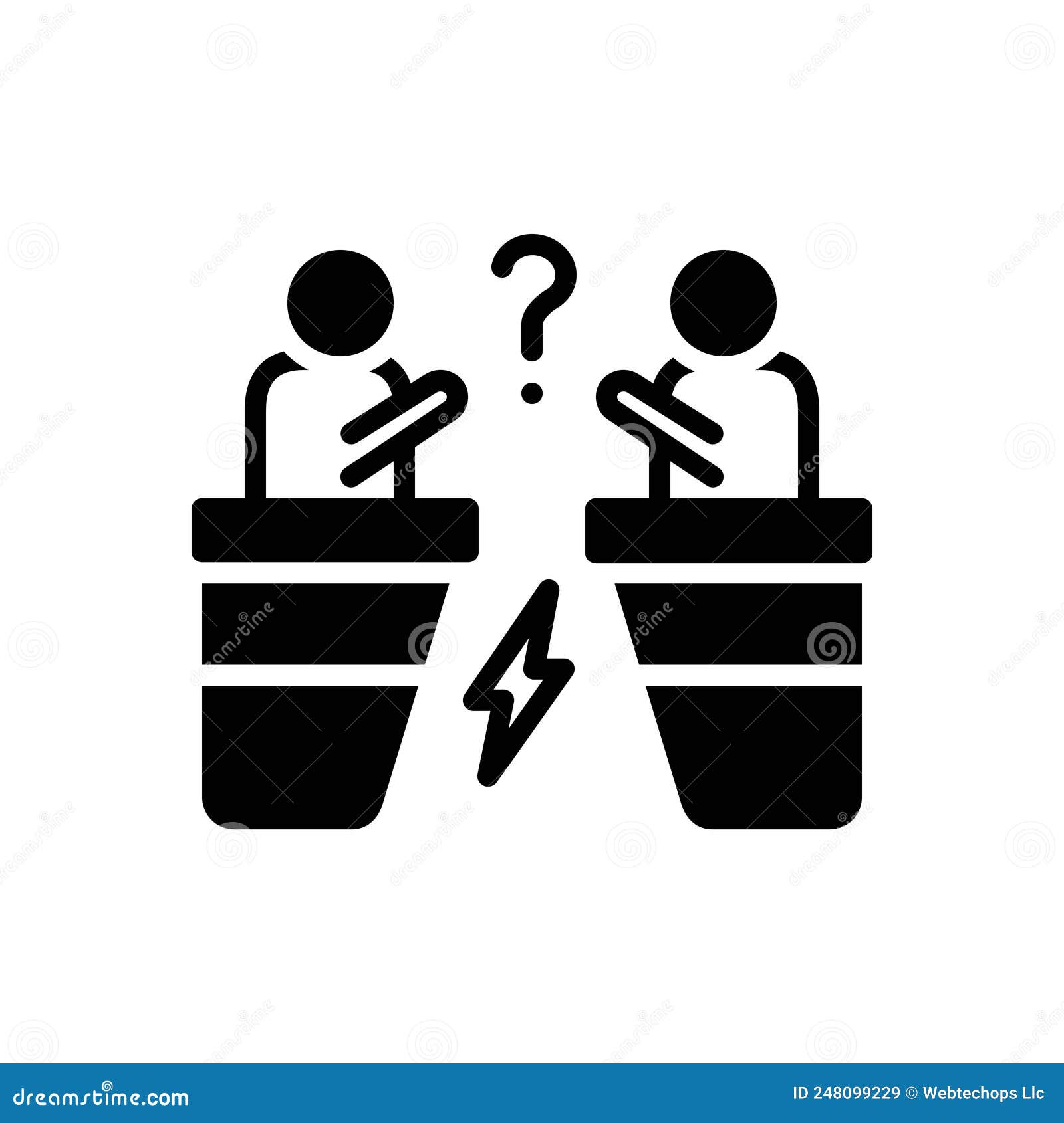 Black Solid Icon for Arguments, Aggression and Conflict Stock Vector ...