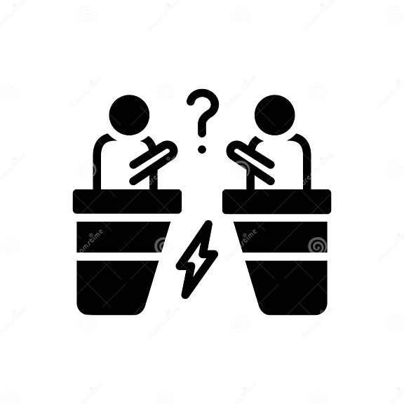 Black Solid Icon for Arguments, Aggression and Conflict Stock Vector ...