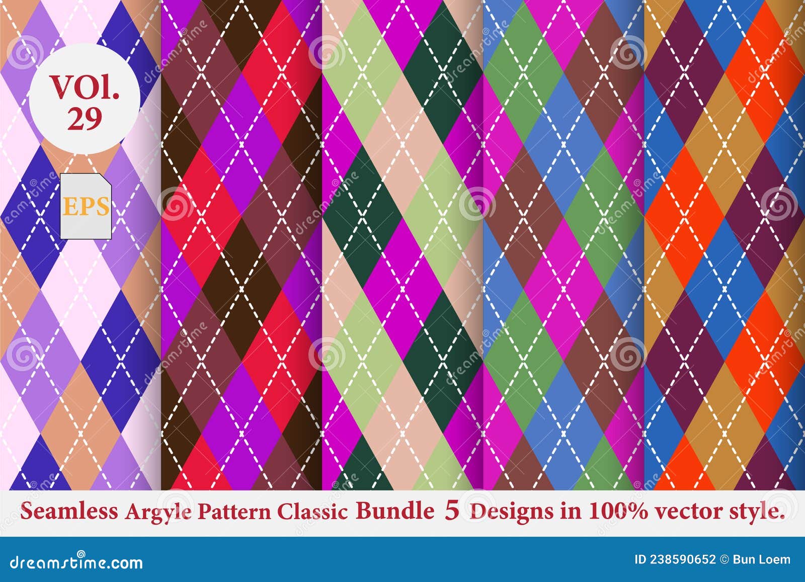 Argyle Classic Pattern Vector Bundle 5 Designs,Fabric Texture ...