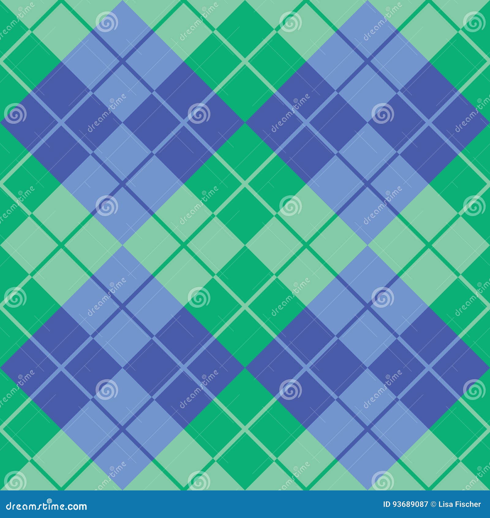 Argyle Design in Green and Blue Stock Vector - Illustration of green ...