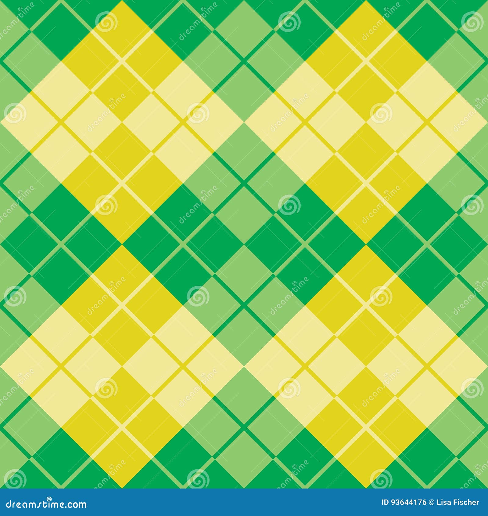 Argyle Design in Green and Yellow Stock Vector - Illustration of ...