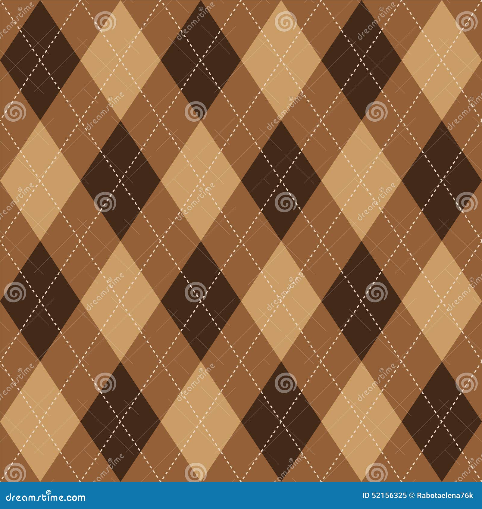 Argyle Pattern Brown Rhombus Seamless Texture Stock Vector ...