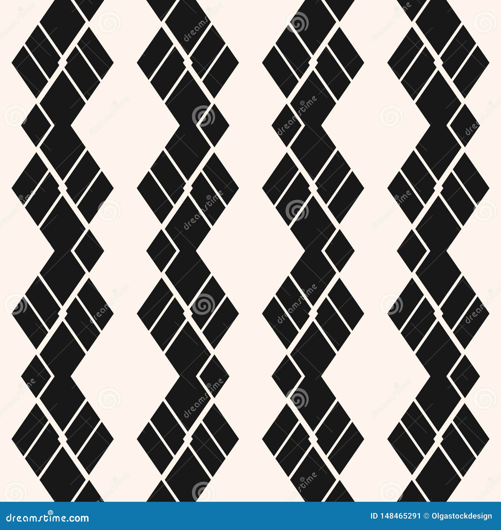 Argyle Pattern. Vector Abstract Black and White Geometric Seamless ...