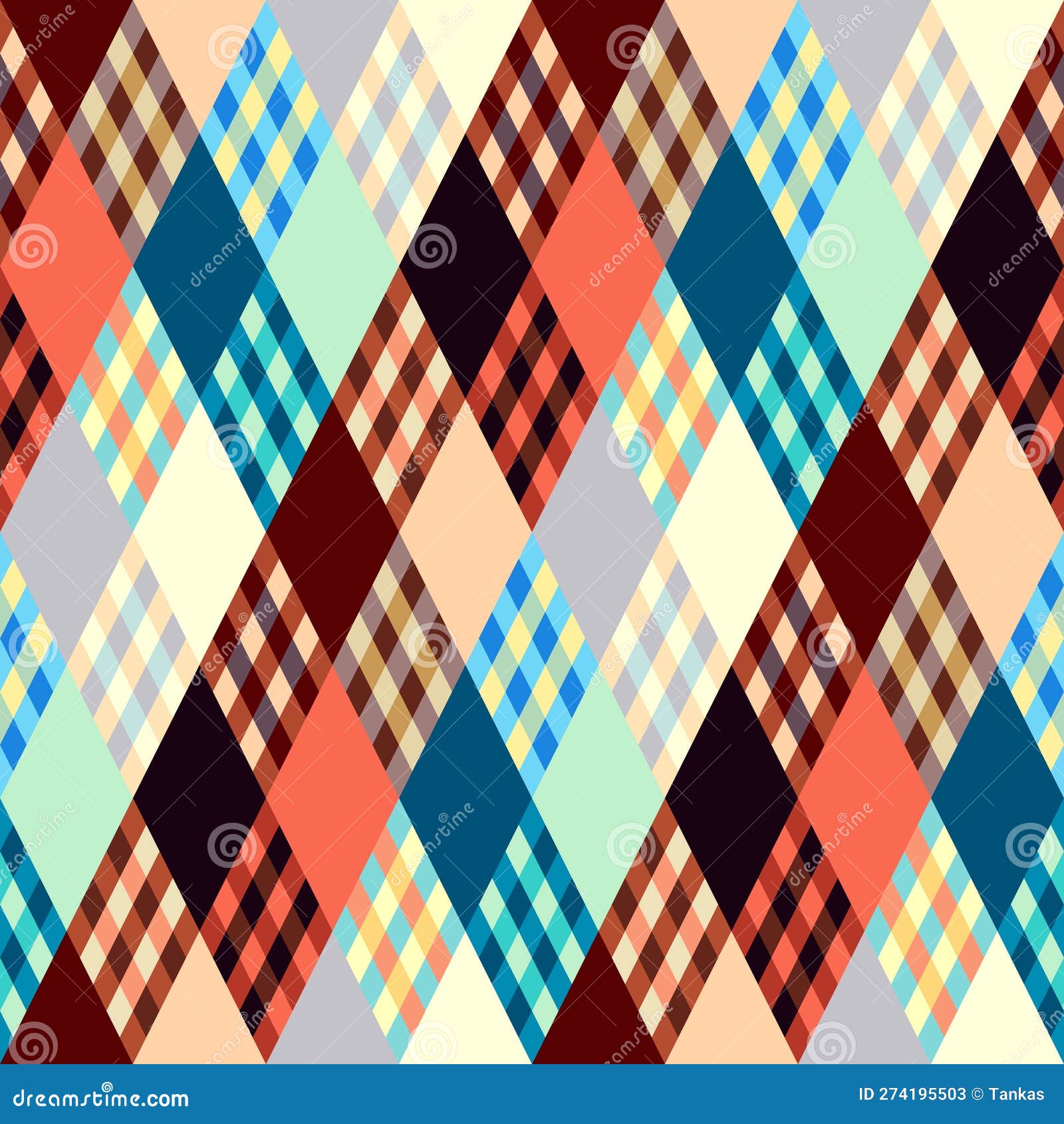 Argyle Seamless Vector Pattern Background. Pattern of a Rhombuses. Stock Vector - Illustration ...