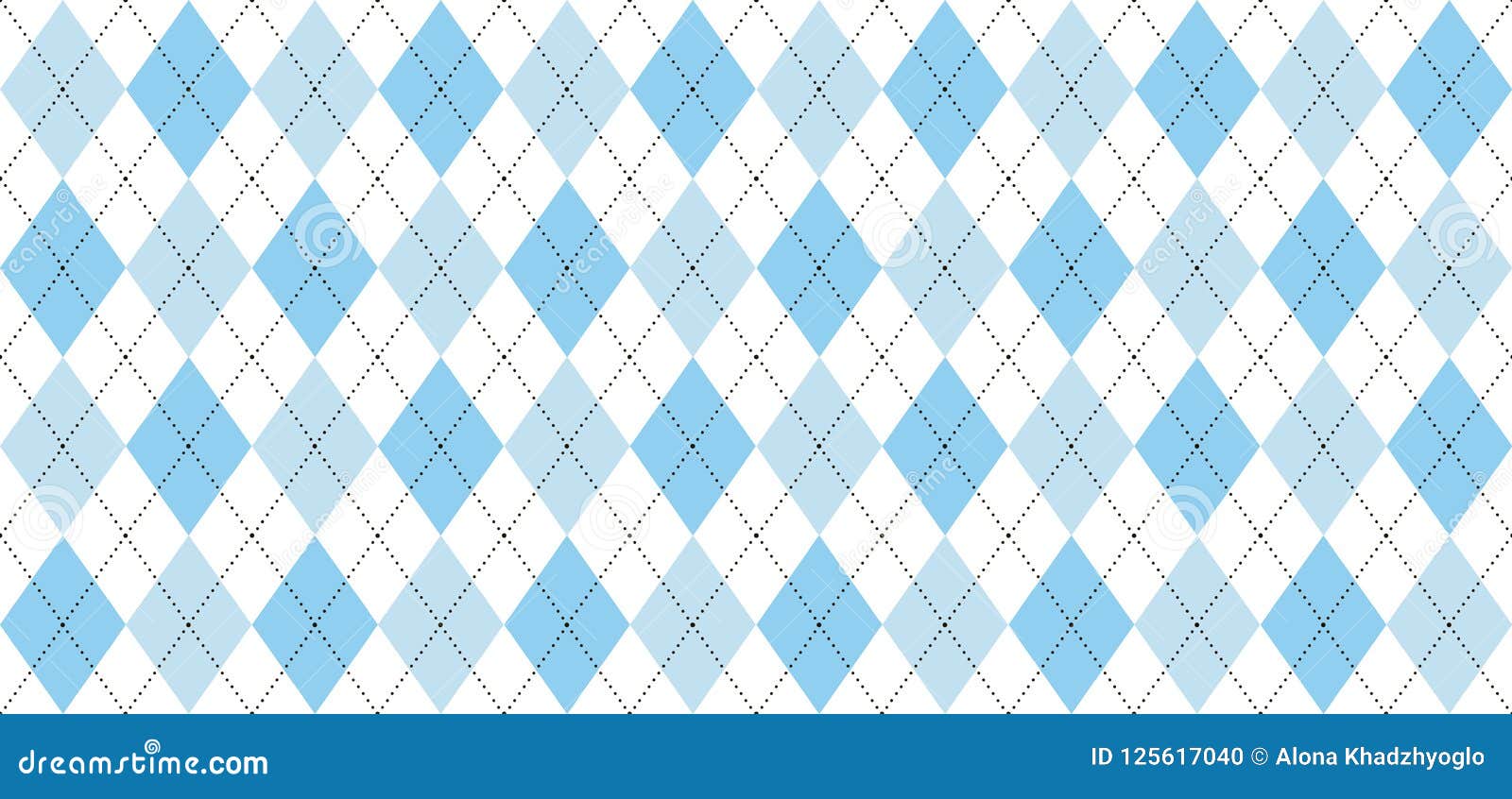 Argyle Vector Pattern. Light Blue and White Squares with Thin Black ...