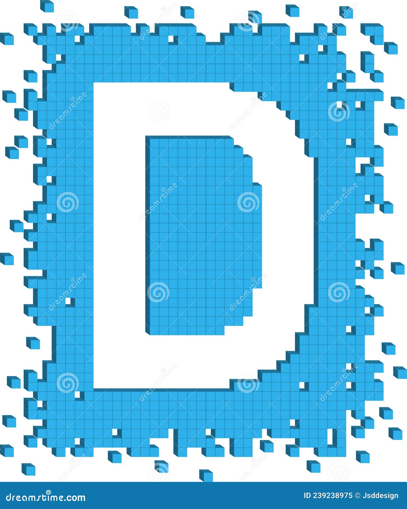 Alphabet Letter D with Small Three Dimensional Cubes Stock Vector ...