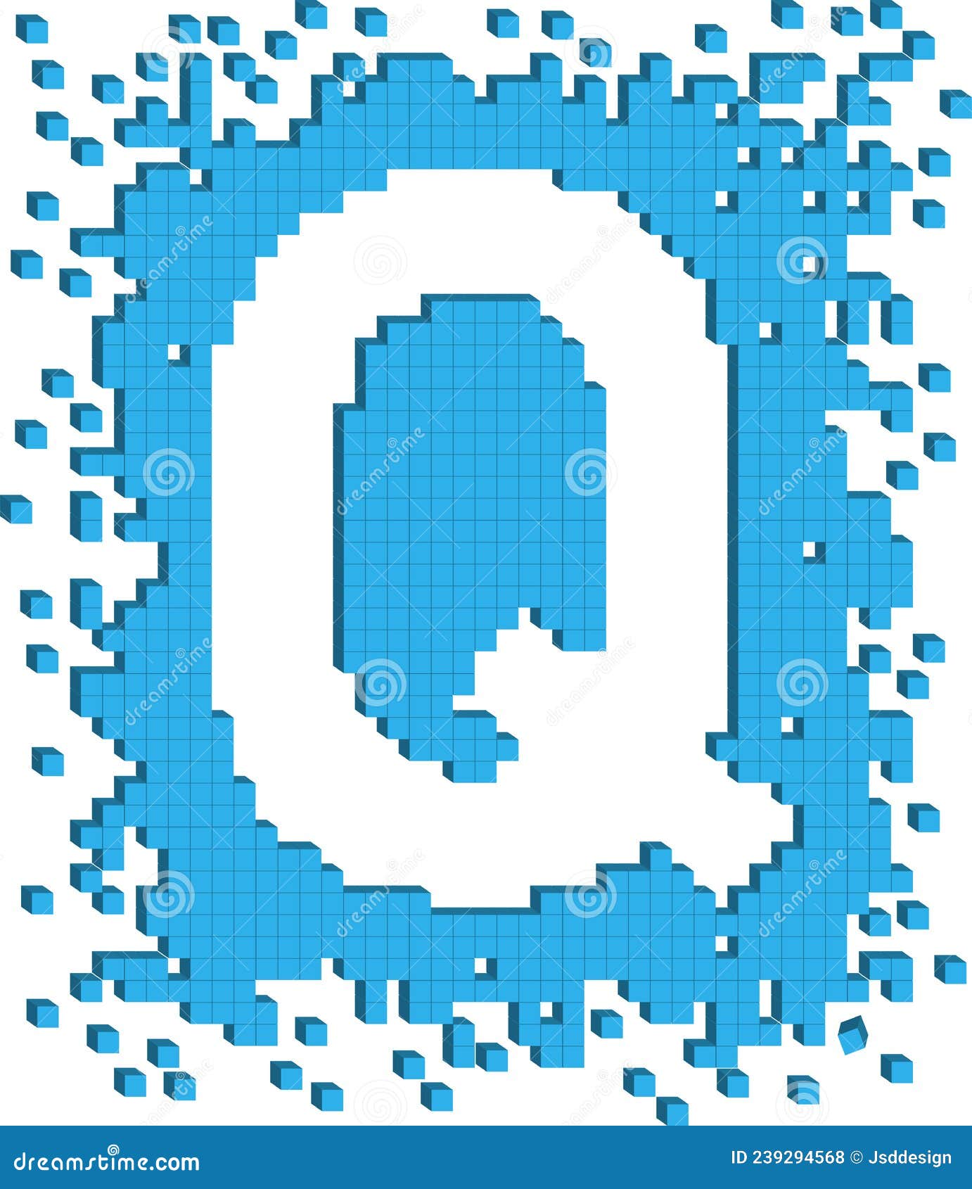Vector Illustration Letter Q with Small Three Dimensional Cubes Stock ...
