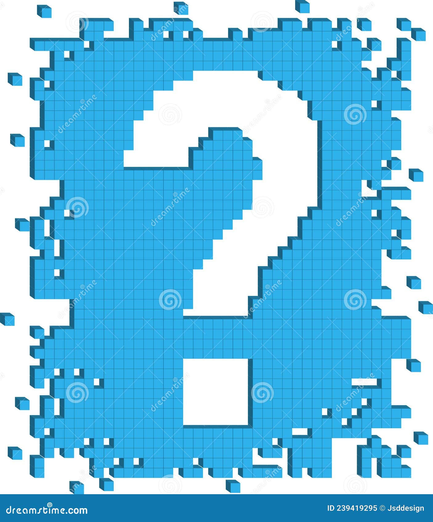 Vector Shaped Question Mark with Small Three Dimensional Cubes Stock ...