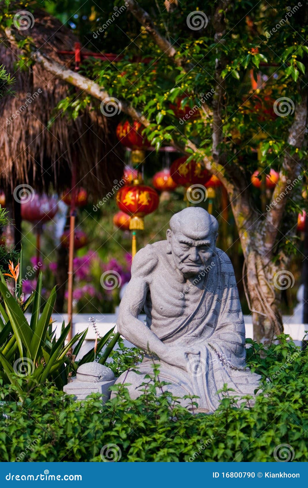 Arhat Statue stock photo. Image of meditating, stones - 16800790