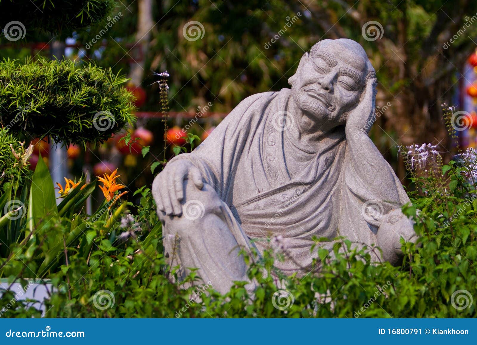 Arhat Statue stock image. Image of temple, stones, meditating - 16800791