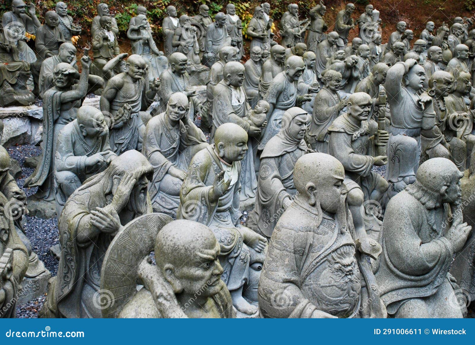 Arhat Statues of the Umpenji Temple in Miyoshi, Japan. Editorial Photo ...
