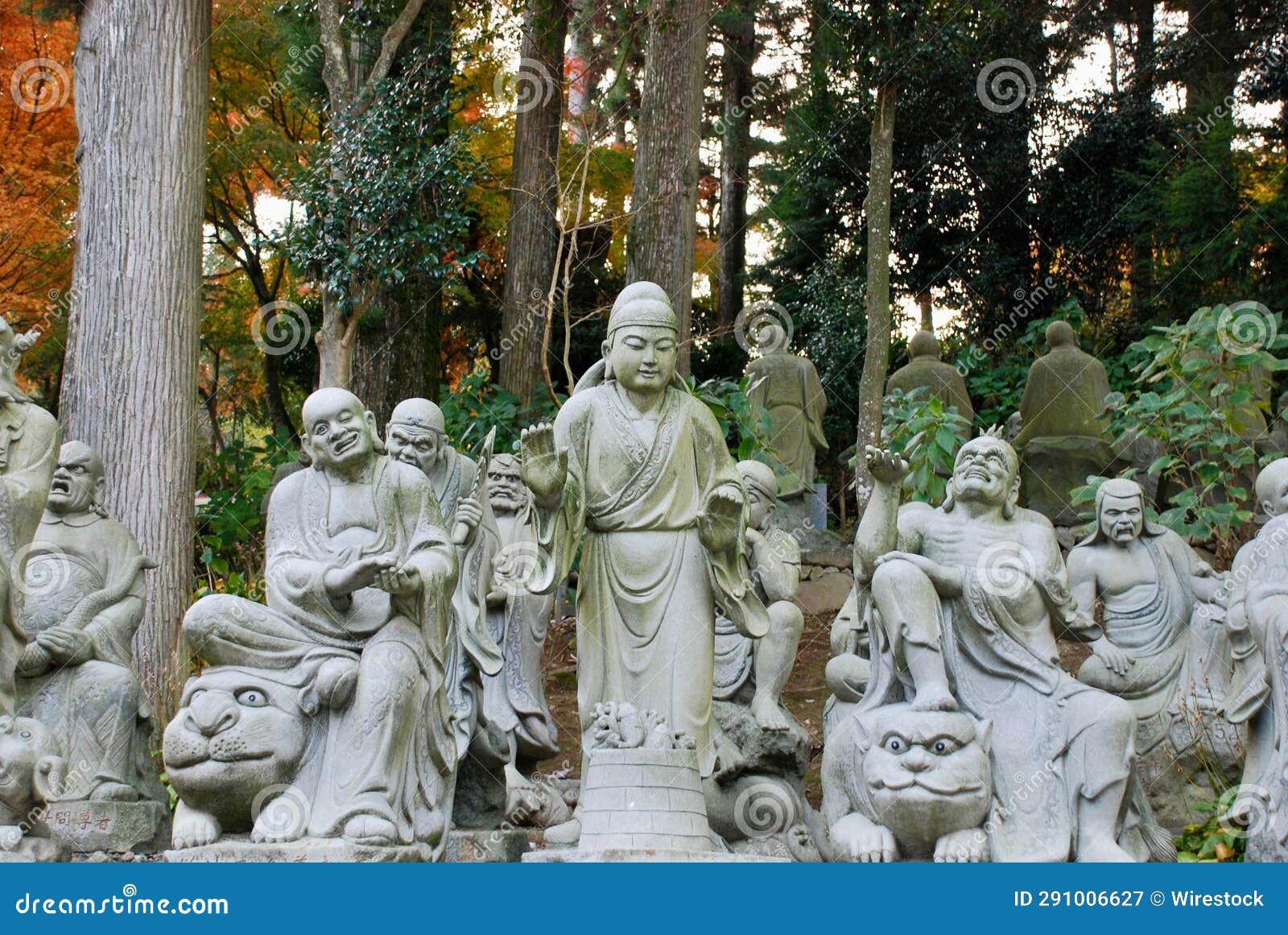 Arhat Statues of the Umpenji Temple in Miyoshi, Japan. Editorial ...