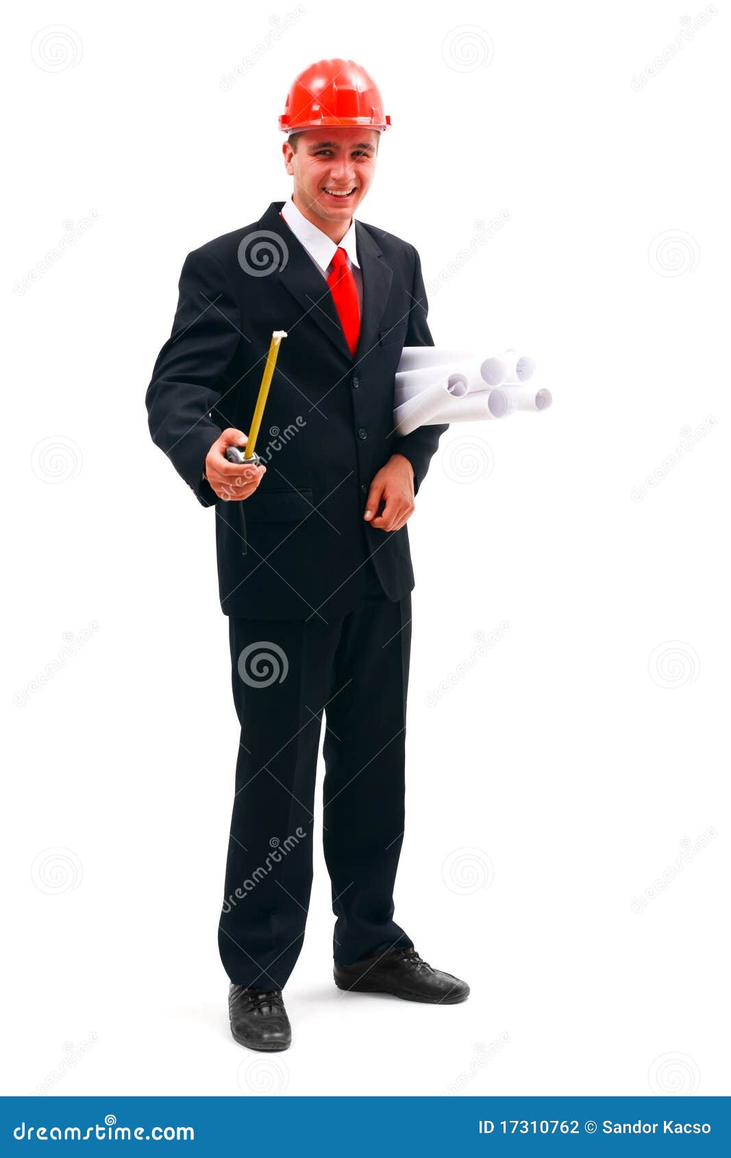 Arhitect with plans stock photo. Image of stand, architecture - 17310762