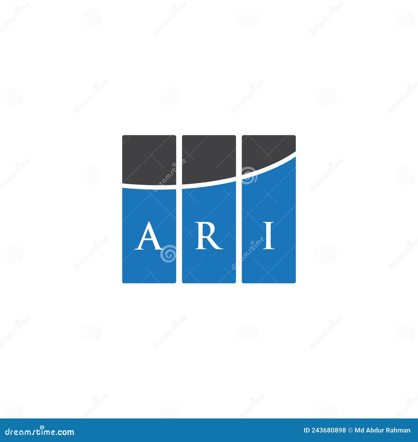 ARI Letter Logo Design on Black Background. ARI Creative Initials ...