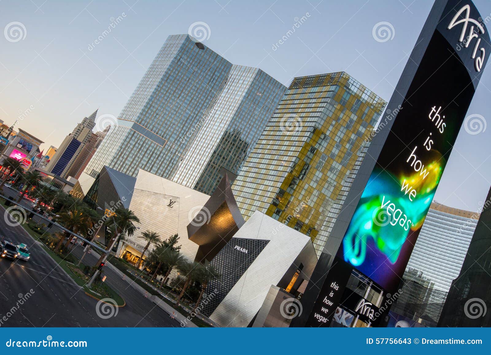 Aria Hotel, Las Vegas Blvd photo stock éditorial. Image of vegas - 57756643