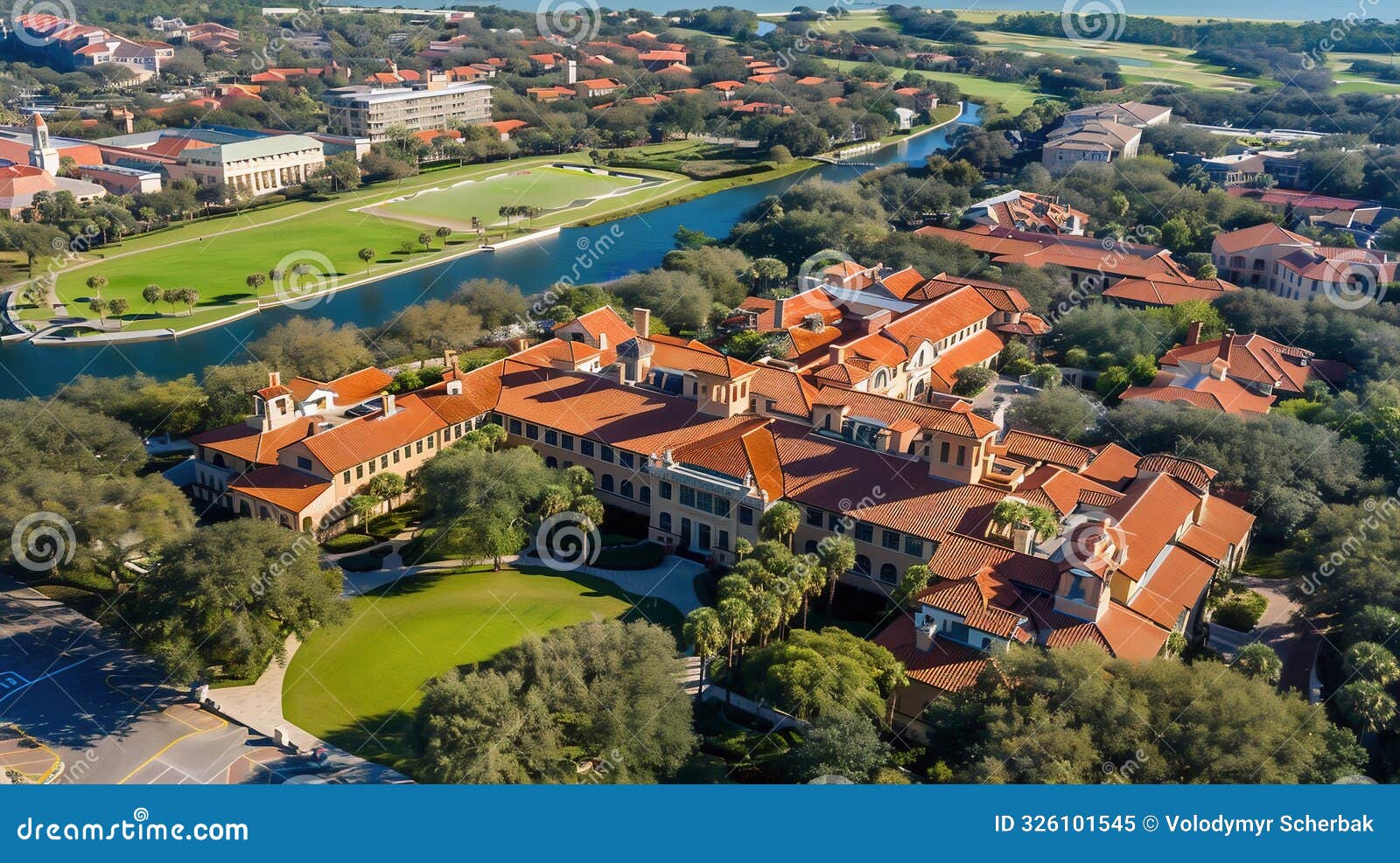 Arial Birds Eye View To the University Stock Image - Image of editorial ...
