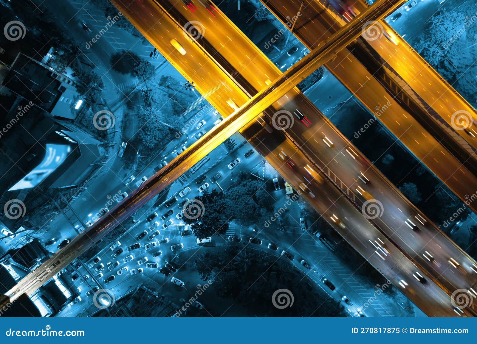 Arial Top View of Modern Transportation with Expressway, Top View ...