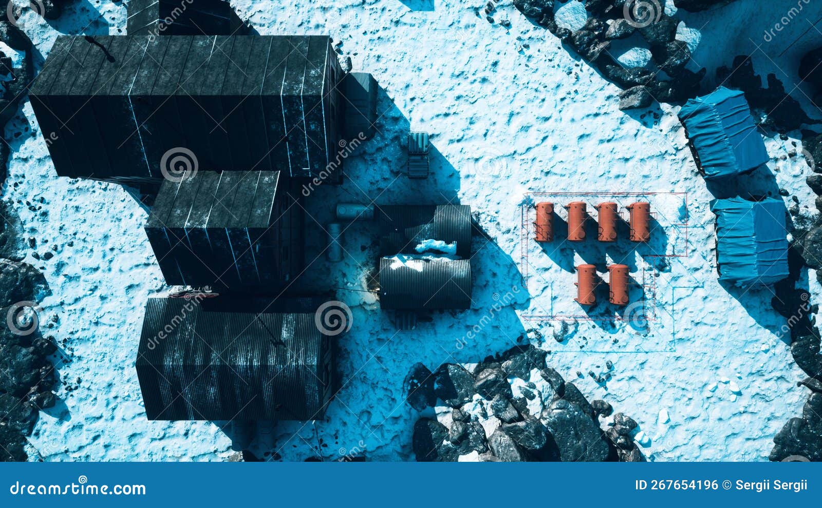 Arial View of Antarctic Base and Scientific Research Station Stock ...