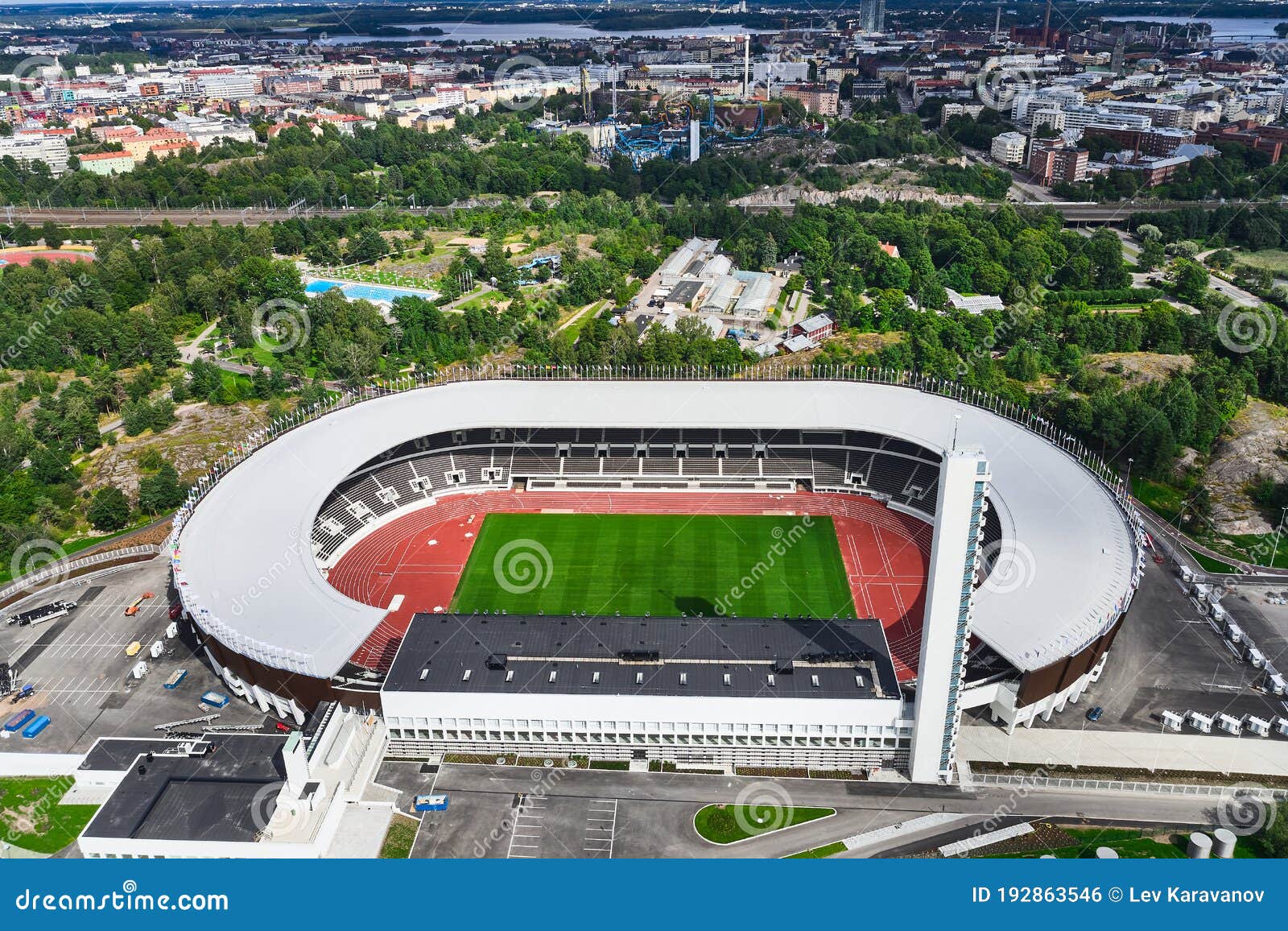 Arial View of the Helsinki Olympic Stadium after Renovation Editorial ...